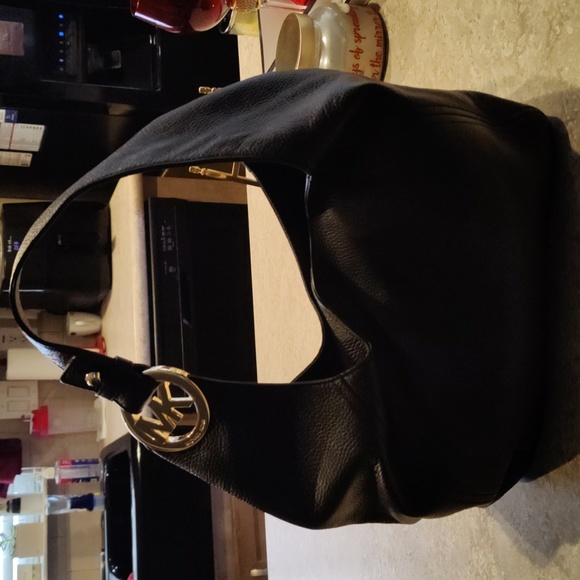 Michael Kors | Bags | Michael Kors Black Leather Hobo Satchel Hand Shoulder Bag Purse | Poshmark